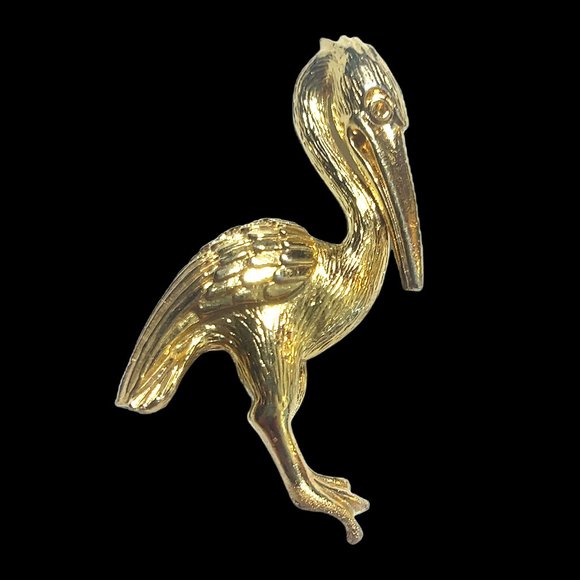 Gerrys | Jewelry | Vintage Signed Gerrys Golden Tone Stork Bird Brooch ...